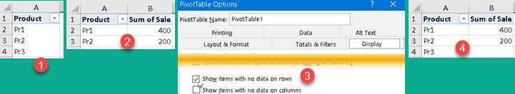  Show Items With No Data And DISTINCT